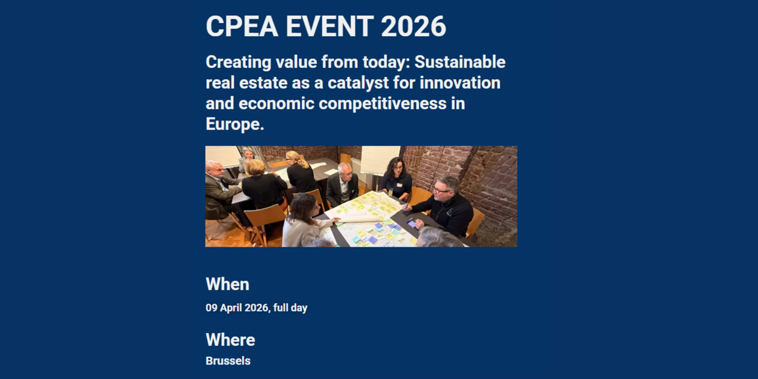 CPEA Event, 09 April - Creating value from today: Sustainable real ...